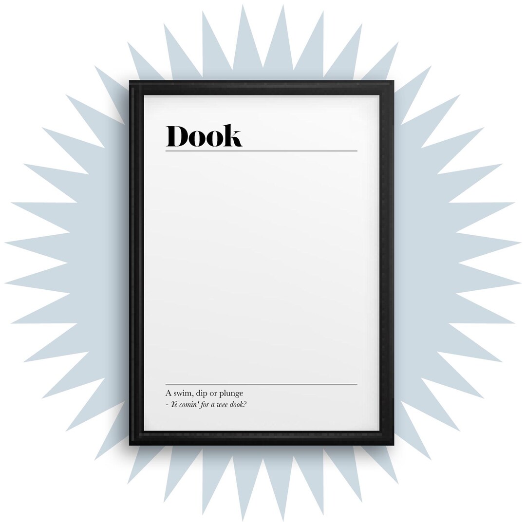 Dook Definition Print - A5 A4 A3 Poster, Scottish Words, Gifts From ...