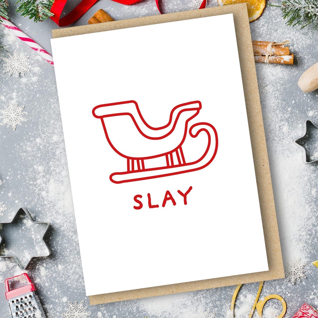 Slay Funny Christmas Cards, Humourous Xmas Cards for Friends and Family ...