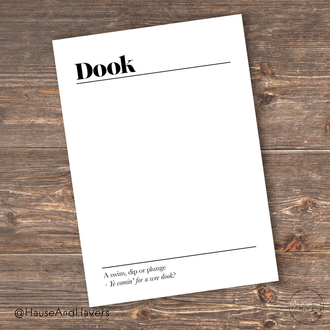 Dook - Scottish Birthday Cards, Swim, Scots Word Definitions, Wild ...