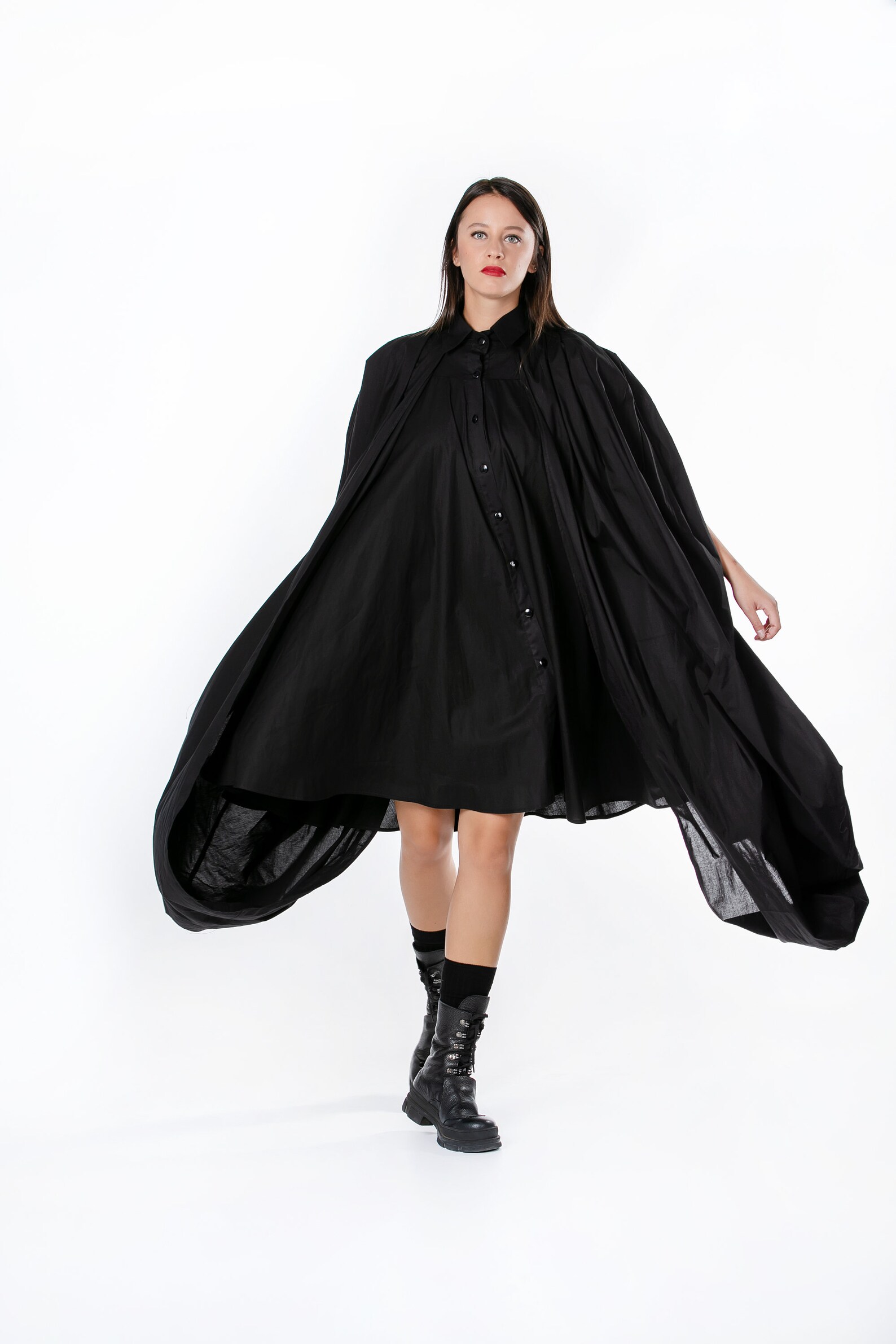 Avant Garde Dress, Oversized Black Dress, Asymmetric Dress, Plus Size ...