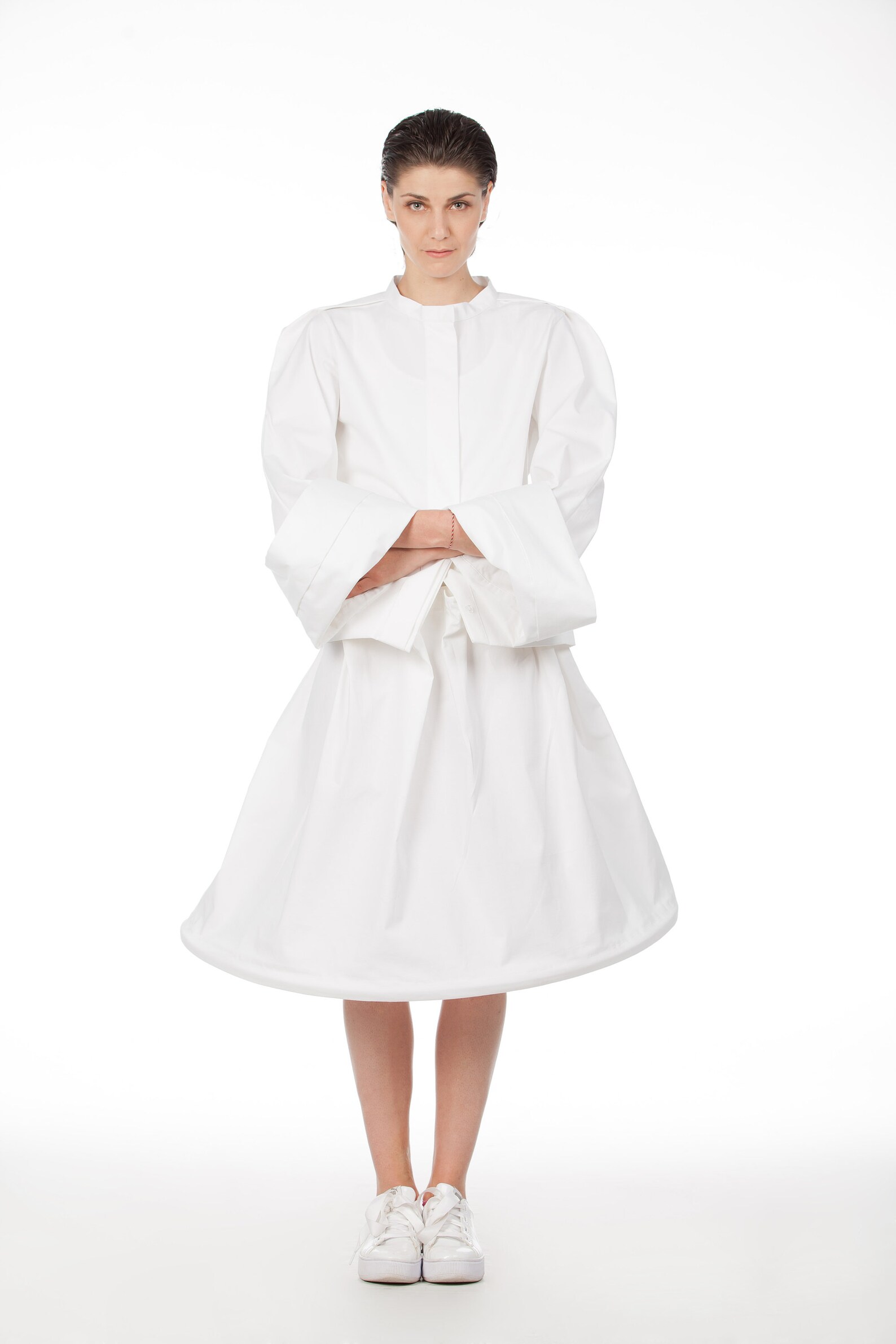 Futuristic White Top With Statement Sleeves by Mariaqueenmaria - Etsy