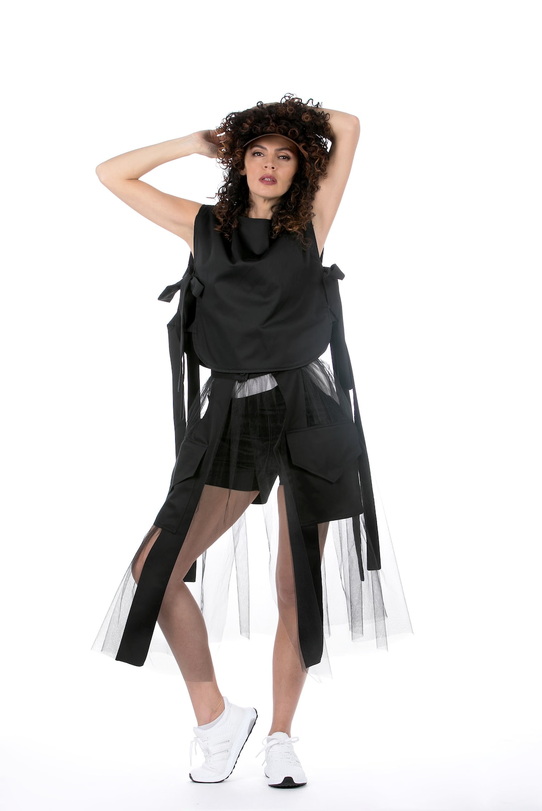 Black Avant Garde Top With Fringe, Futuristic Clothing, Short Top ...
