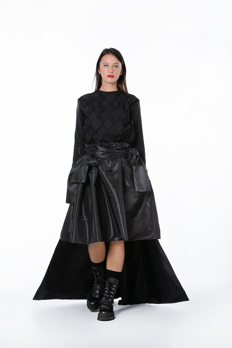 Avant Garde Blouse Black Top With Long Sleeves Unisex - Etsy