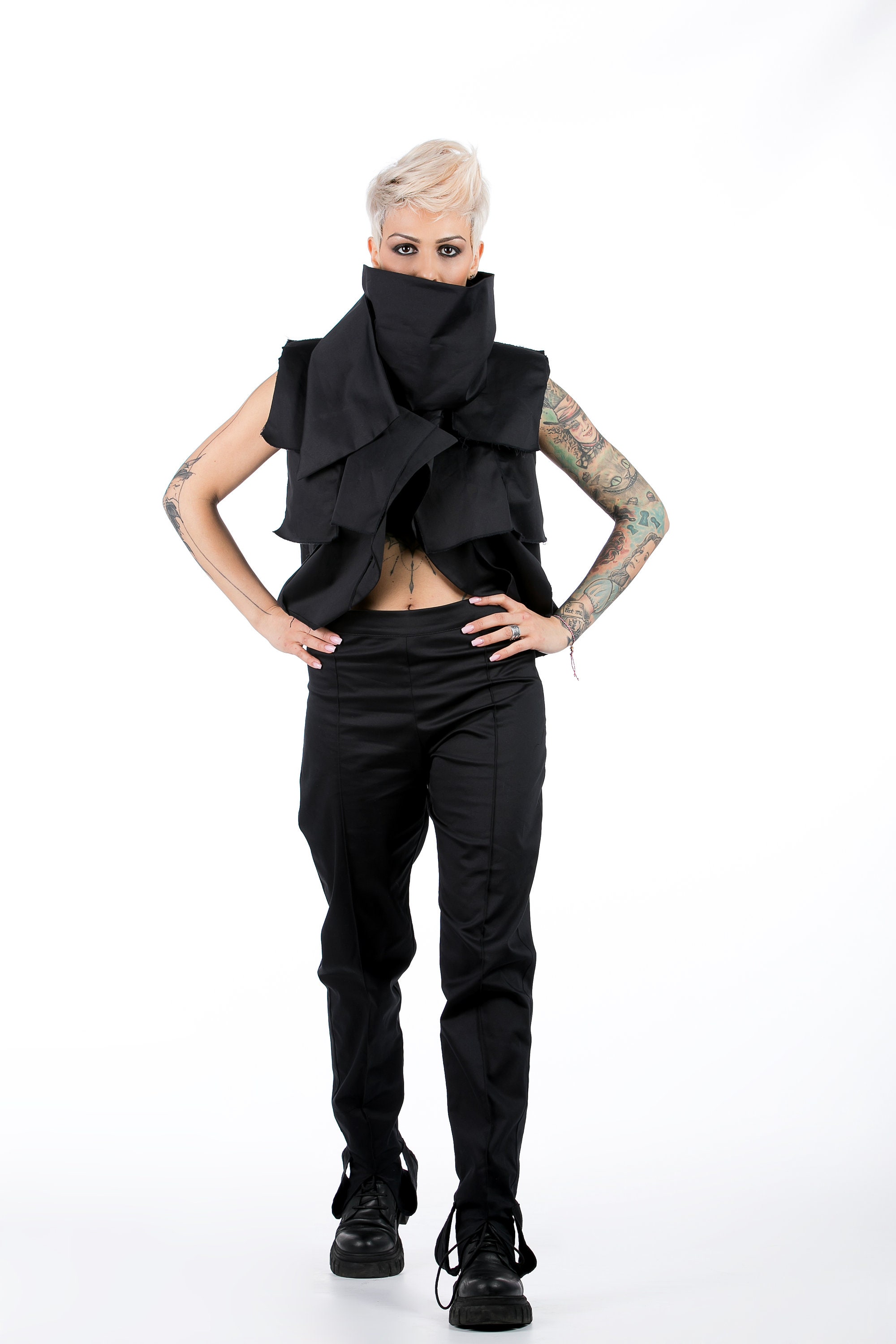 Extravagant Black Vest With Shawl Collar Versatile Top for | Etsy