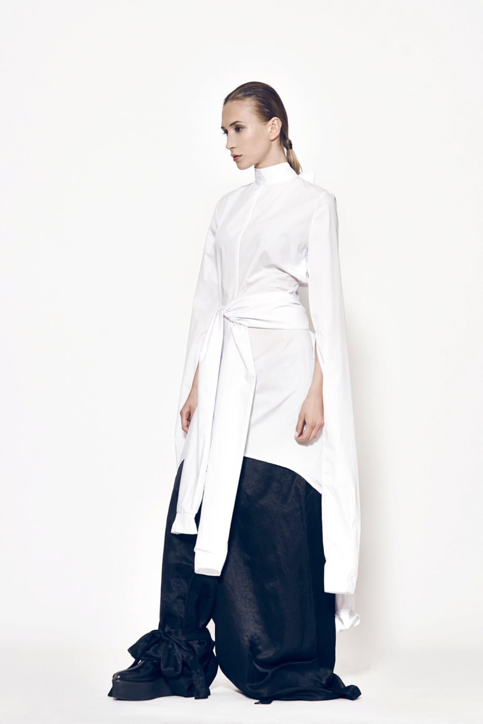 Long White Shirt Futuristic Clothing Kimono Top - Etsy