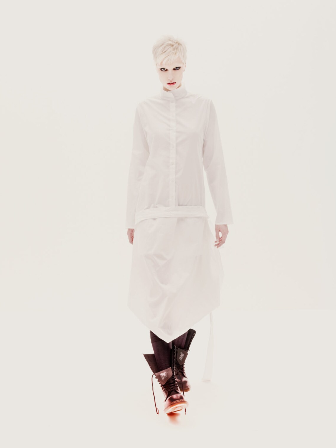 White Shirt Dress Futuristic Clothing Deconstructed Fashion | Etsy