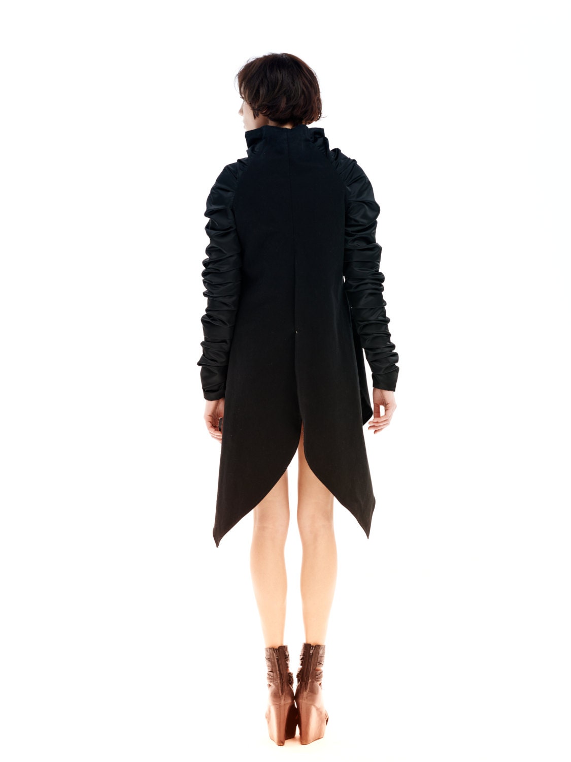 Black Cyberpunk Jacket, Futuristic Clothing, Avant Garde Women's Coat ...