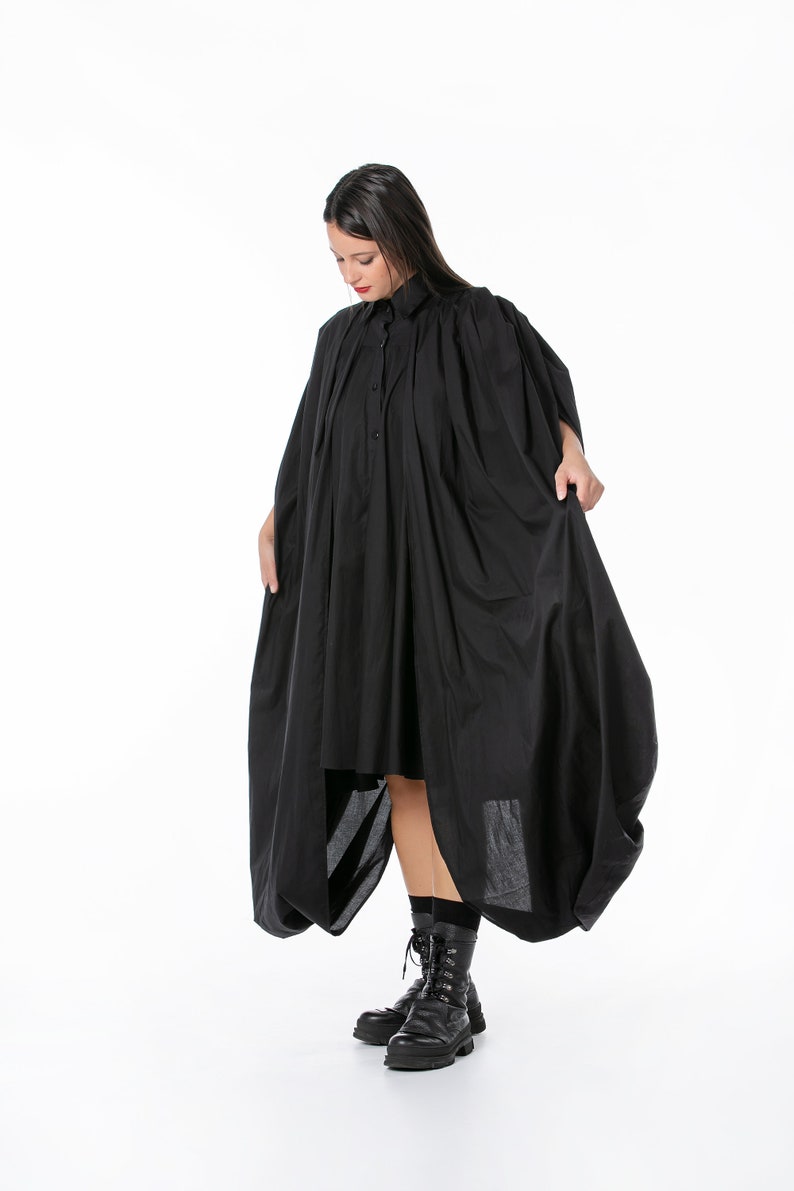 Avant Garde Dress, Oversized Black Dress, Asymmetric Dress, Plus Size ...