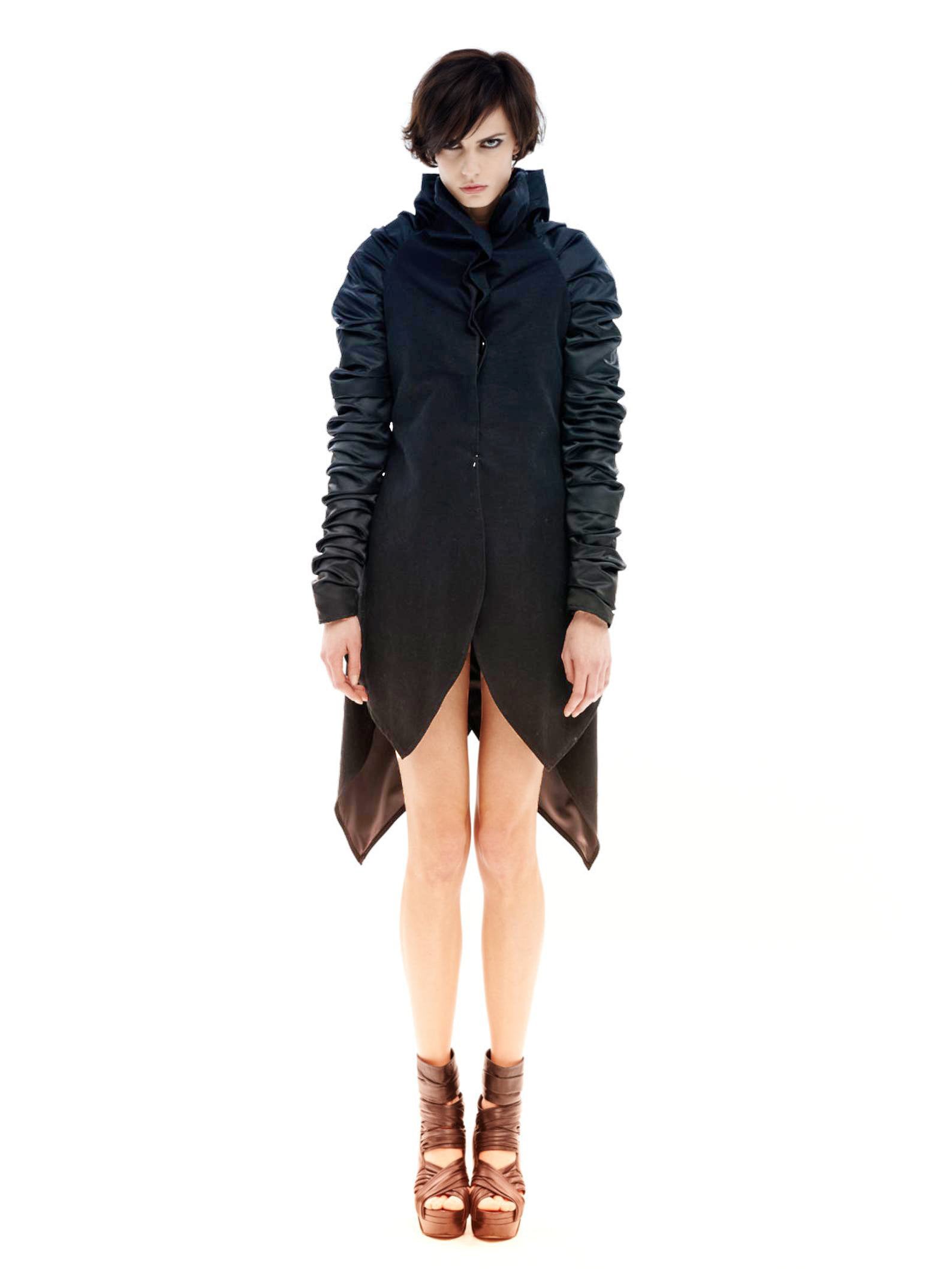 Black Cyberpunk Jacket, Futuristic Clothing, Avant Garde Women's Coat ...