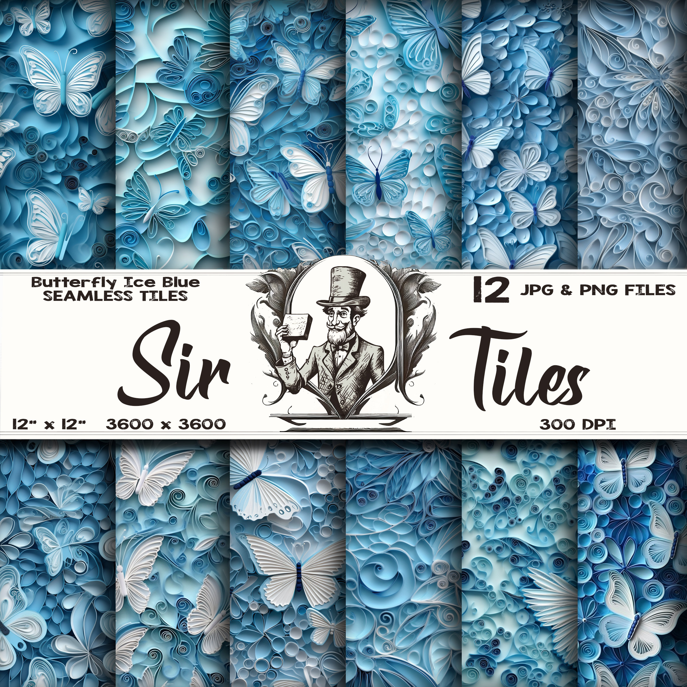 Frozen Elegance: Ice Blue Paper-quilled Butterflies Collection - Etsy