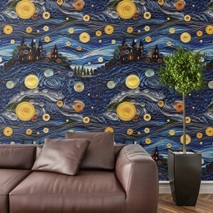 Van Gogh's Paper Quill Twist: Seamless Starry Night-inspired Images for ...