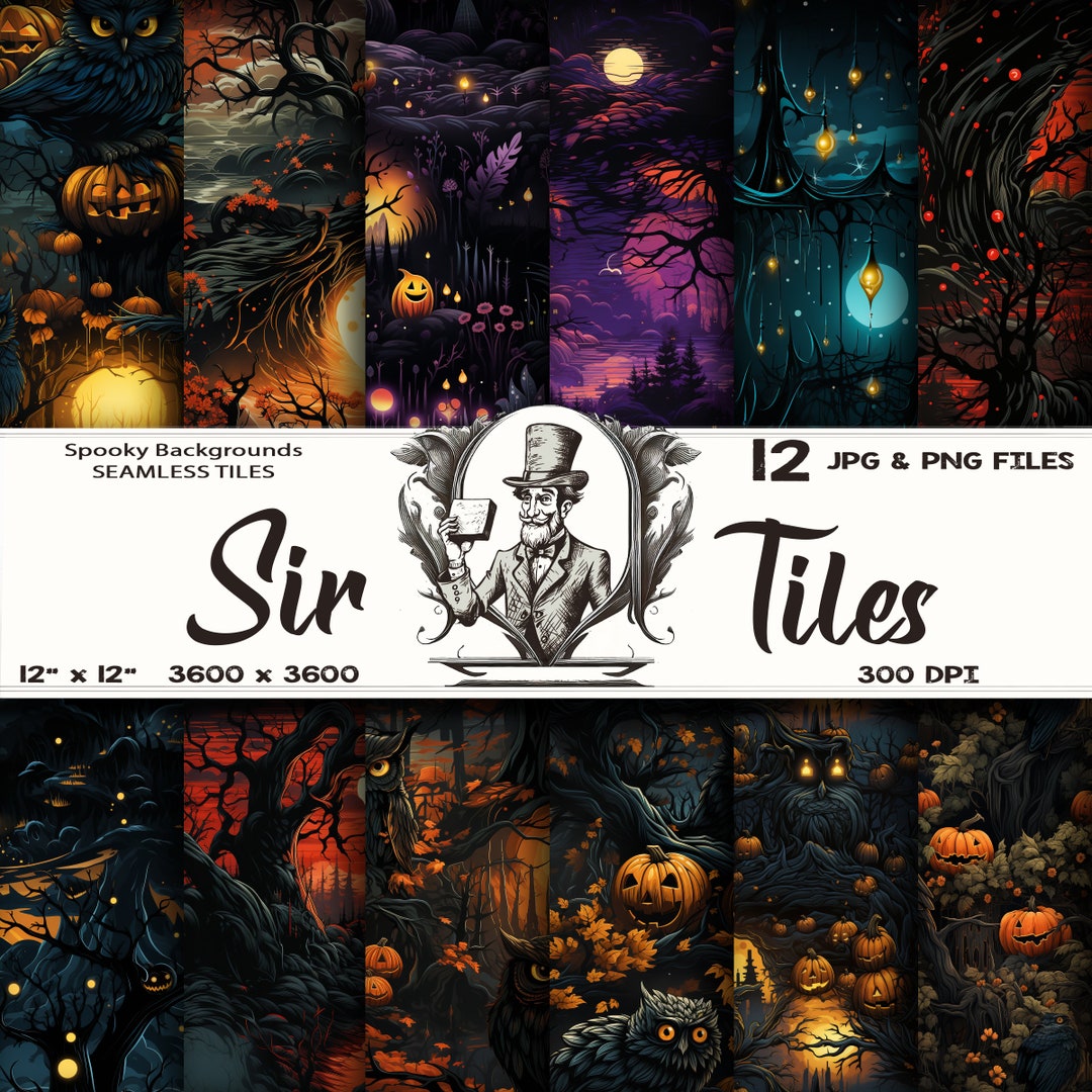 Chilling Haunts: Spooky Seamless Patterns for Sale | Sir Tiles - Etsy
