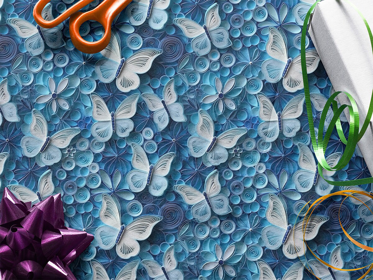 Frozen Elegance: Ice Blue Paper-quilled Butterflies Collection - Etsy