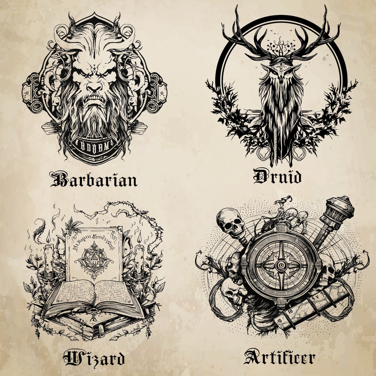 Dungeons and Dragons Class Logo Emblems | D&D Emblems | Logo | Png ...