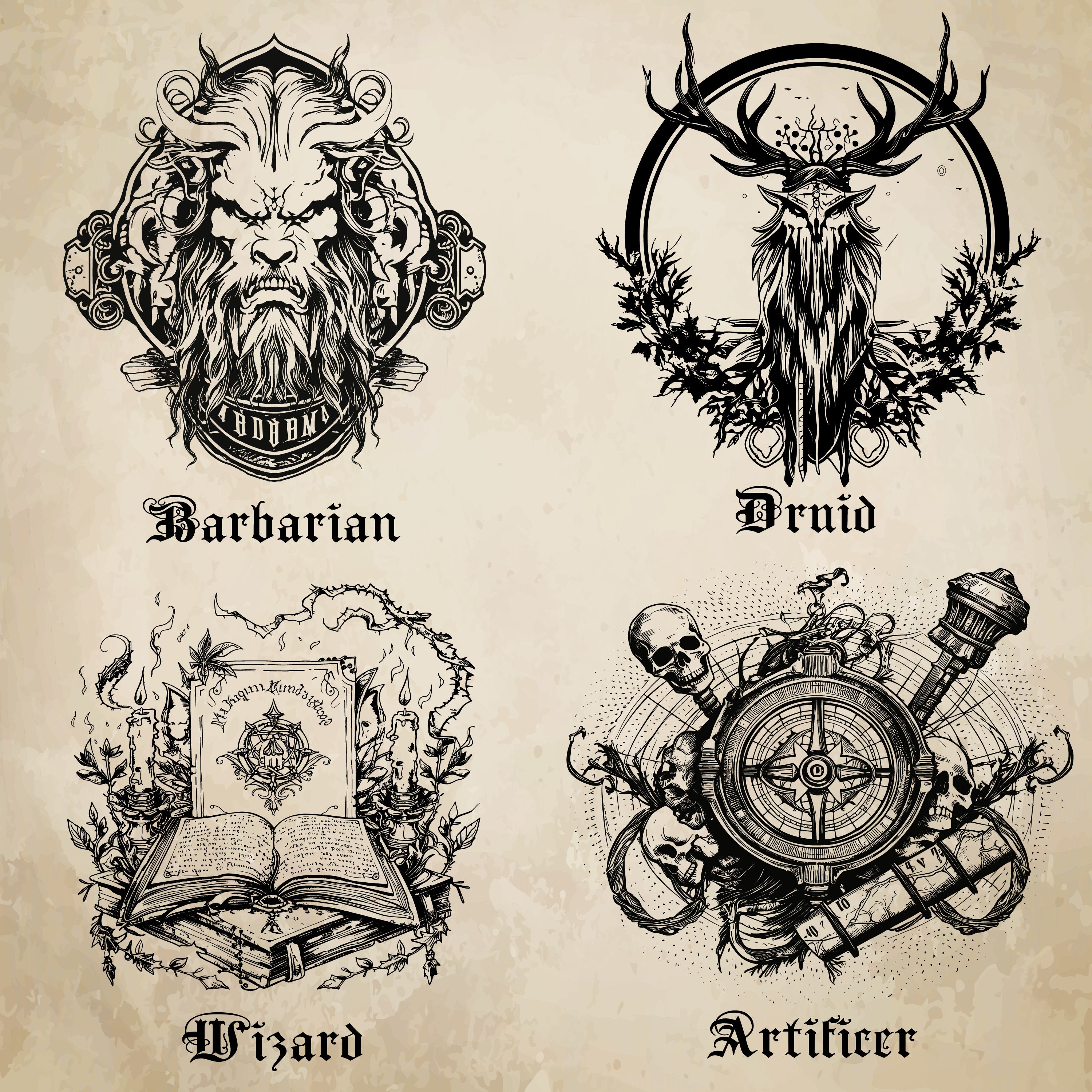 Dungeons and Dragons Class Logo Emblems | D&D Emblems | Logo | Png ...