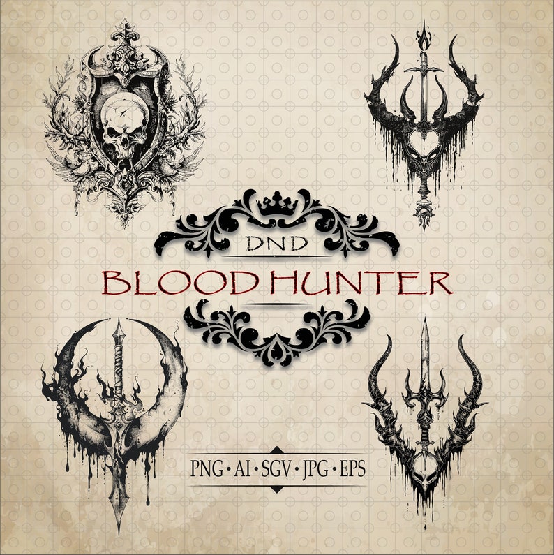 Dungeons and Dragons Blood Hunter Logo Emblems | D&D Emblems | Logo ...