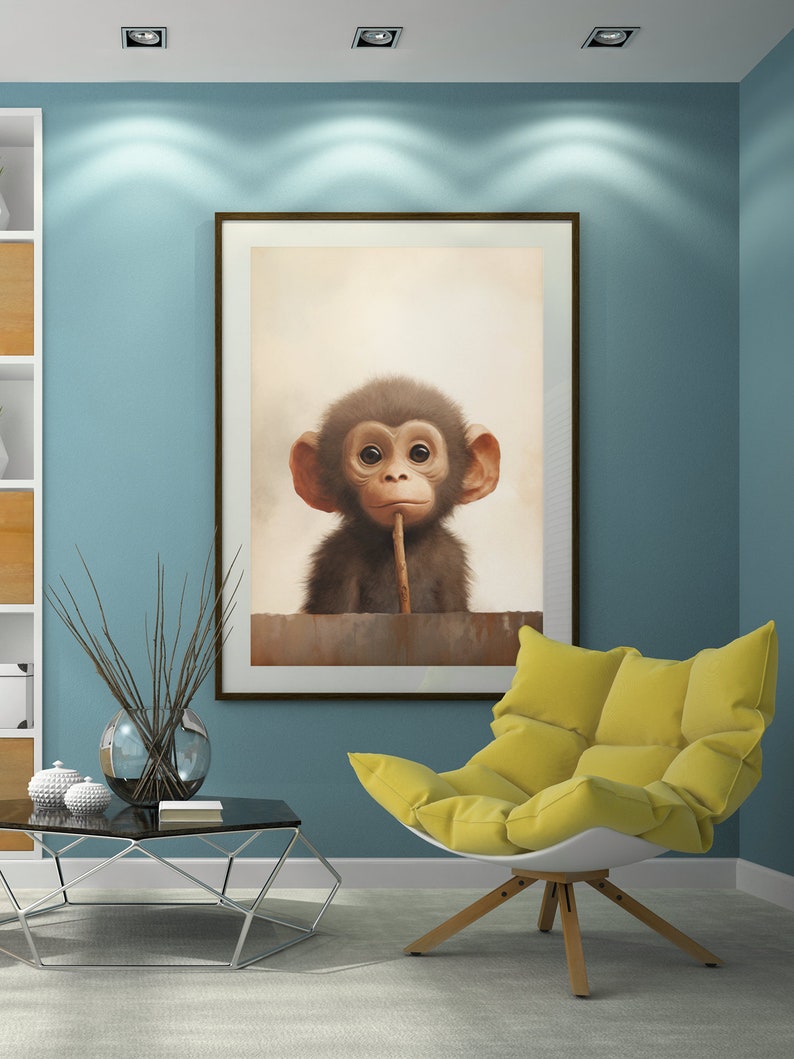 Monkey Digital Art Digital Download of Monkey Illustrations - Etsy