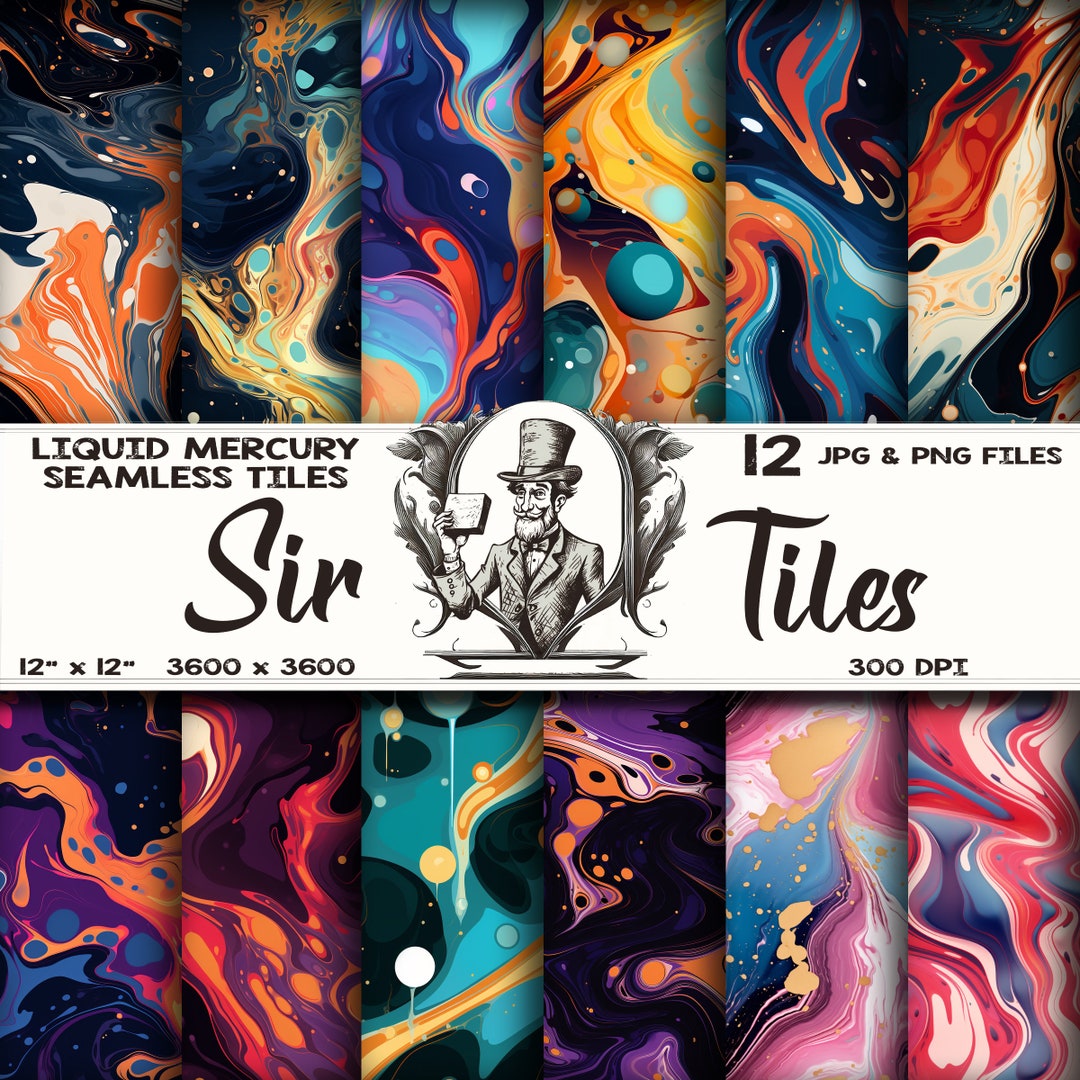 Digital Download Poster Illustration Seamless Pattern | Colorful Oil ...