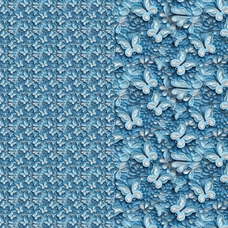 Frozen Elegance: Ice Blue Paper-quilled Butterflies Collection - Etsy