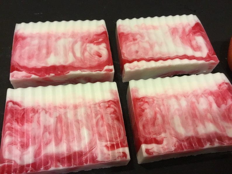 ALOE INFUSED APPLE Slice, Homemade Soap, Apple Soap, Red Soap, Homemade ...