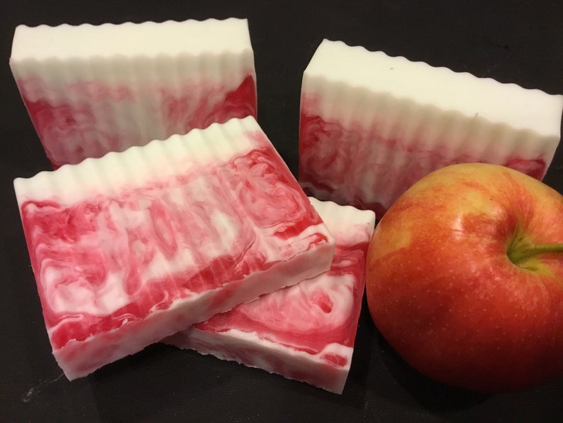 ALOE INFUSED APPLE Slice, Homemade Soap, Apple Soap, Red Soap, Homemade ...