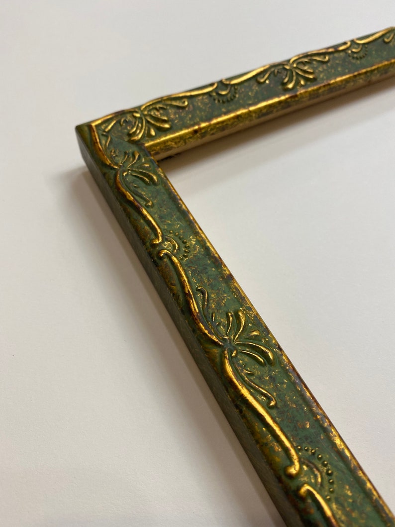 Ornate Green Gold Picture Frame,vintage Green Gold Ornate Frame,fancy ...