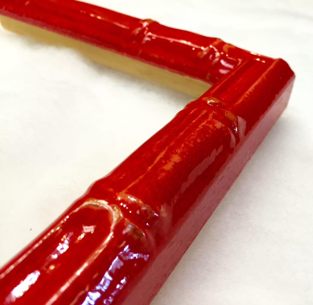 Bamboo Picture Frame,bamboo Photo Frame,red Modern Frame,asian Decor ...