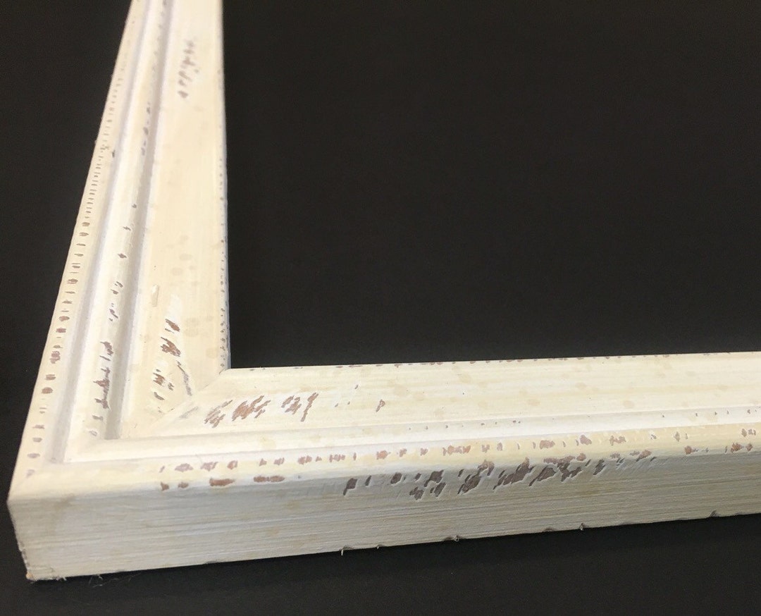 White Rustic Distressed Frame,white Shabby Chic Frame,white Distressed ...