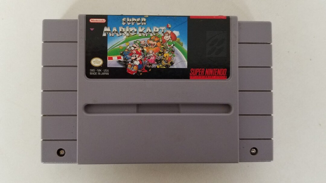 Super Mario Kart Super Nintendo SNES Video Game Cleaned and Tested ...