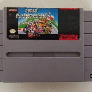 Super Mario Kart Super Nintendo SNES Video Game Cleaned and Tested ...