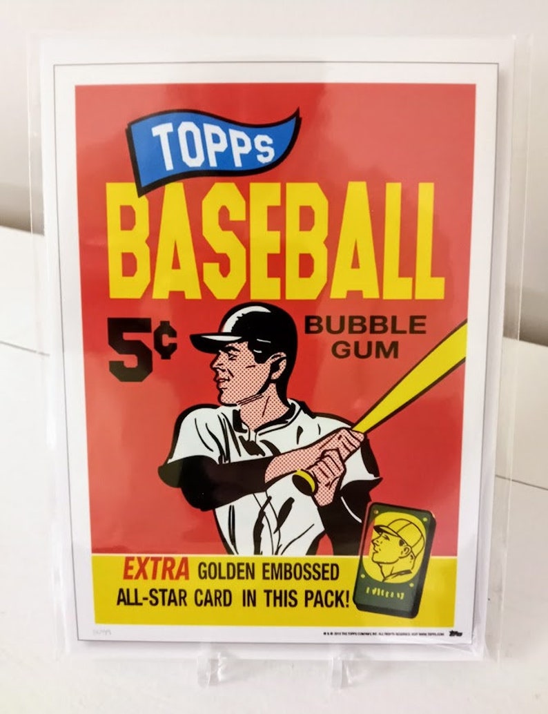 Baseball Card Wrapper 5 X 7 Art Collection | Vintage Baseball Card ...