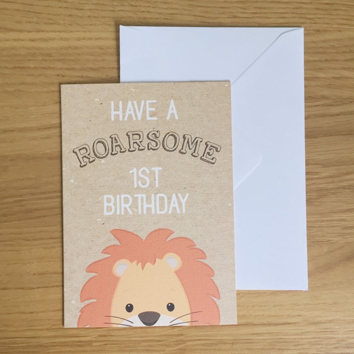 First 1st Birthday Card Cute Roarsome Lion Design 1st | Etsy
