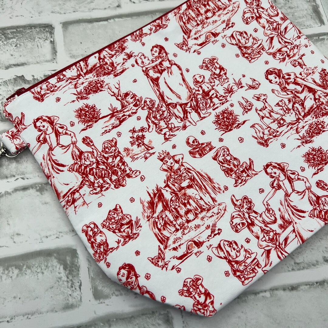 Snow White Toile Bag, Snow White Makeup Bag, Red Toile Large Project ...