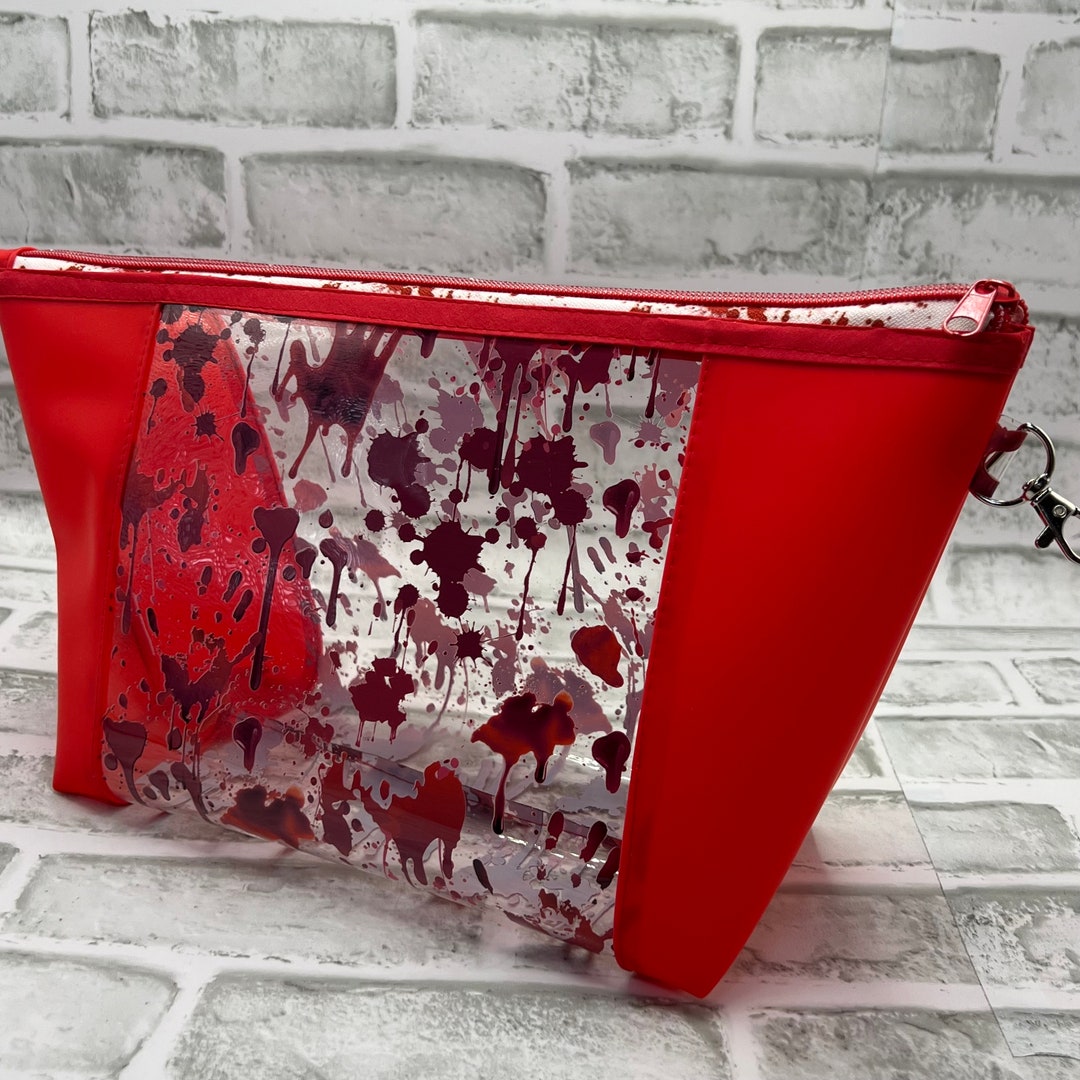 Blood Splatter Peek a Boo Full Size Bag, Makeup Bag, Blood Large ...
