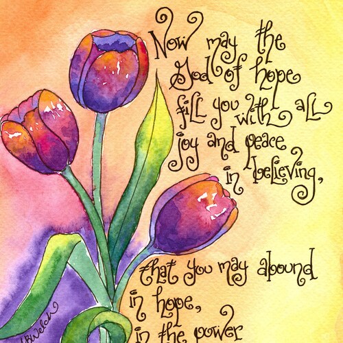 Romans 15:13 With Tulips Hope Joy Peace Holy Spirit - Etsy