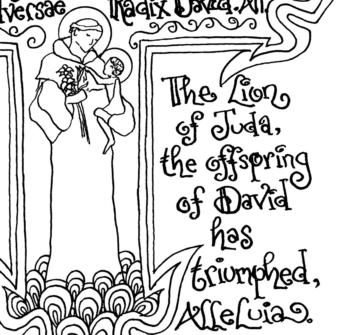 Printable Saint Anthony Catholic Coloring Page for All Ages! Christ ...