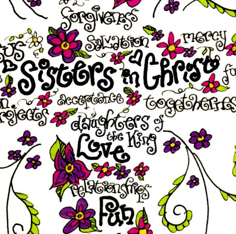 Sisters in Christ Personalized Gift; Cross Wordart With Matthew 18:20 ...