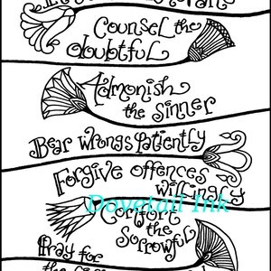 Printable Set of 2 Works of Mercy Coloring Pages for All Ages ...