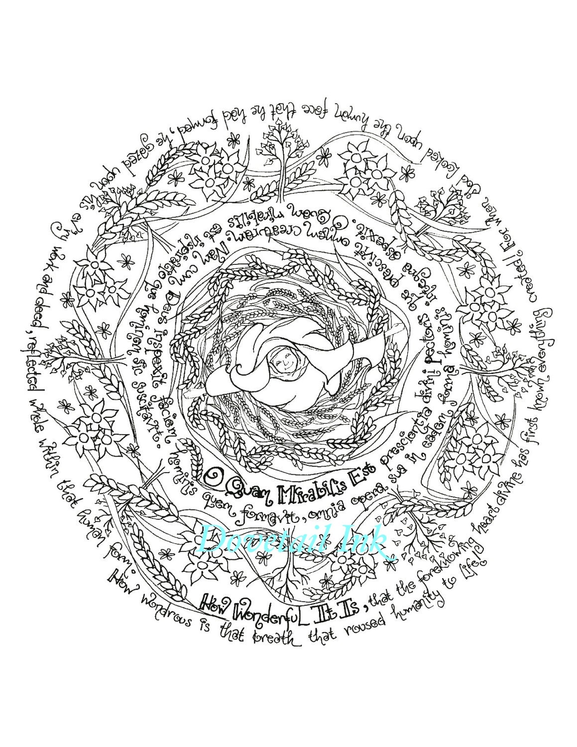 Printable St. Hildegard Coloring Page for Adults or Kids, Catholic Art ...