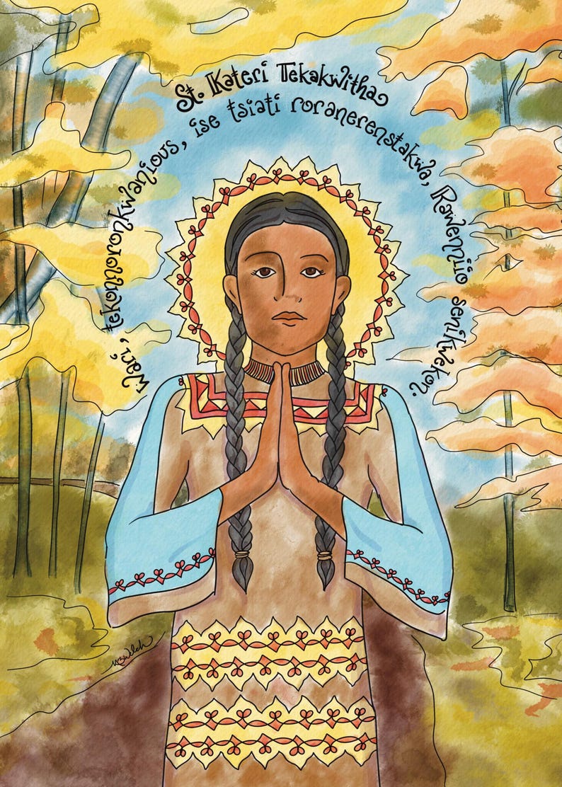 Saint Kateri Tekakwitha COLORING PAGE Printable; Lily of the Mohawks ...