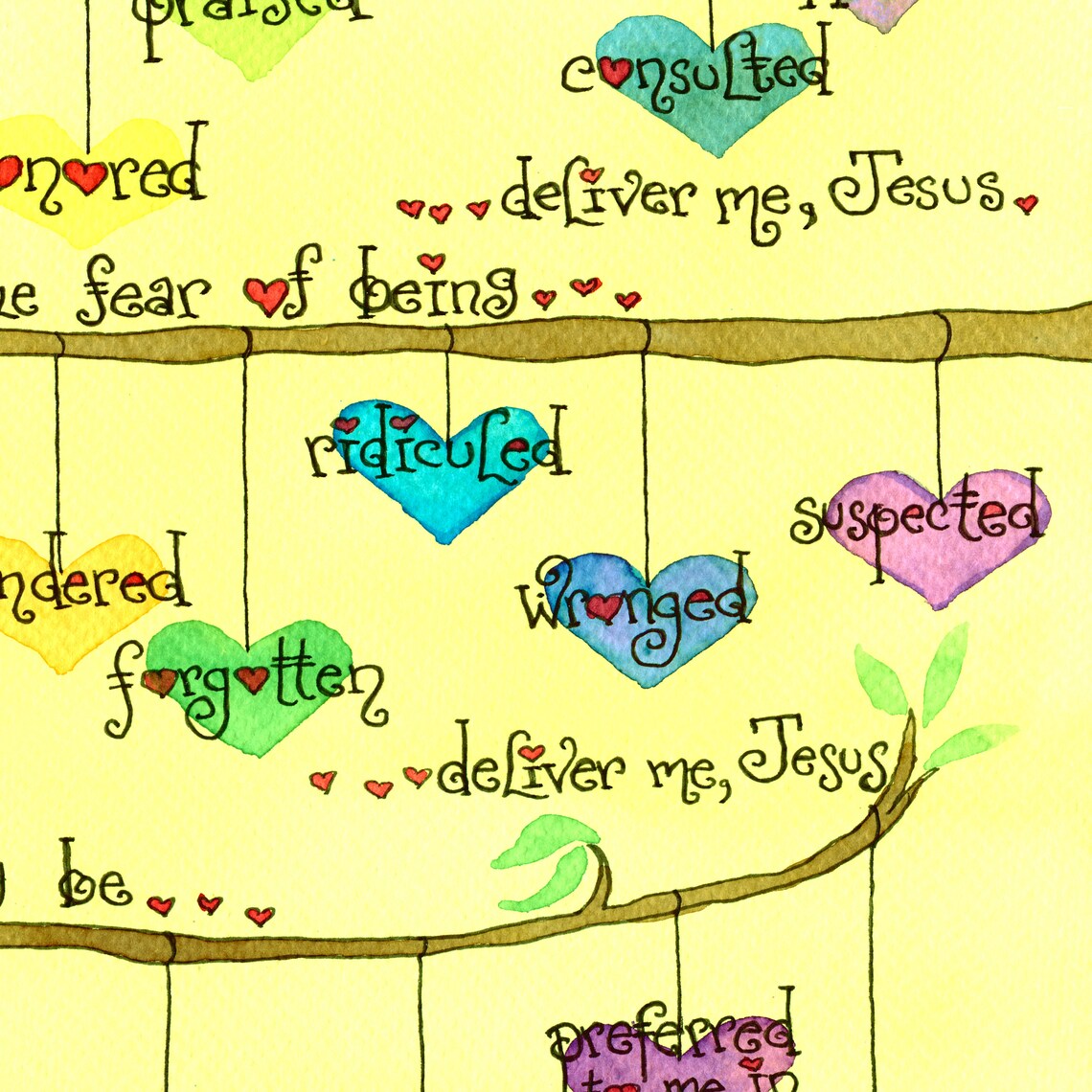 Litany of Humilty With Rainbow Heart Personalized Print of - Etsy