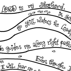Psalm 23 Coloring Page for Grownups! Christian Art, the Lord is My ...
