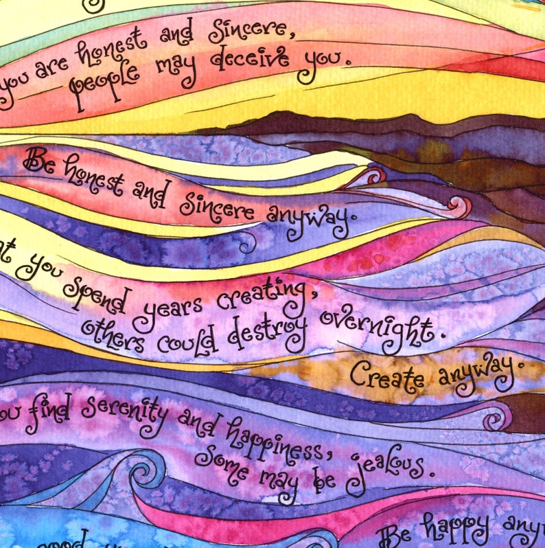 Be Kind Anyway - Mother Teresa Quote With Lighthouse, Personalized Gift ...