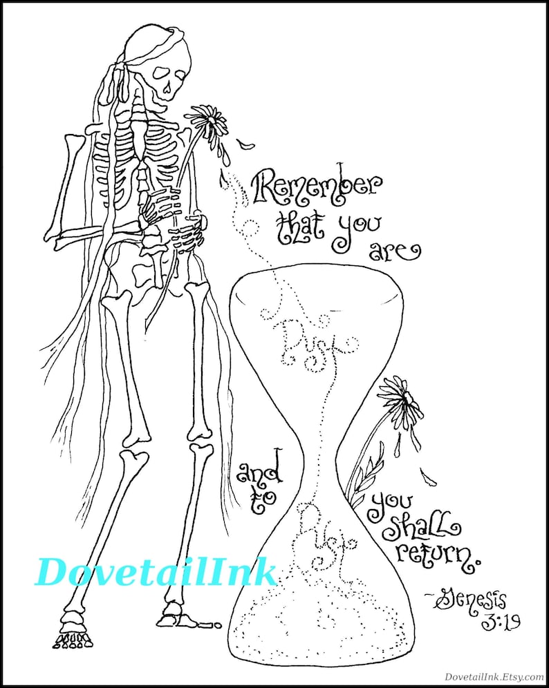Memento Mori Printable Coloring Page remember You Are - Etsy