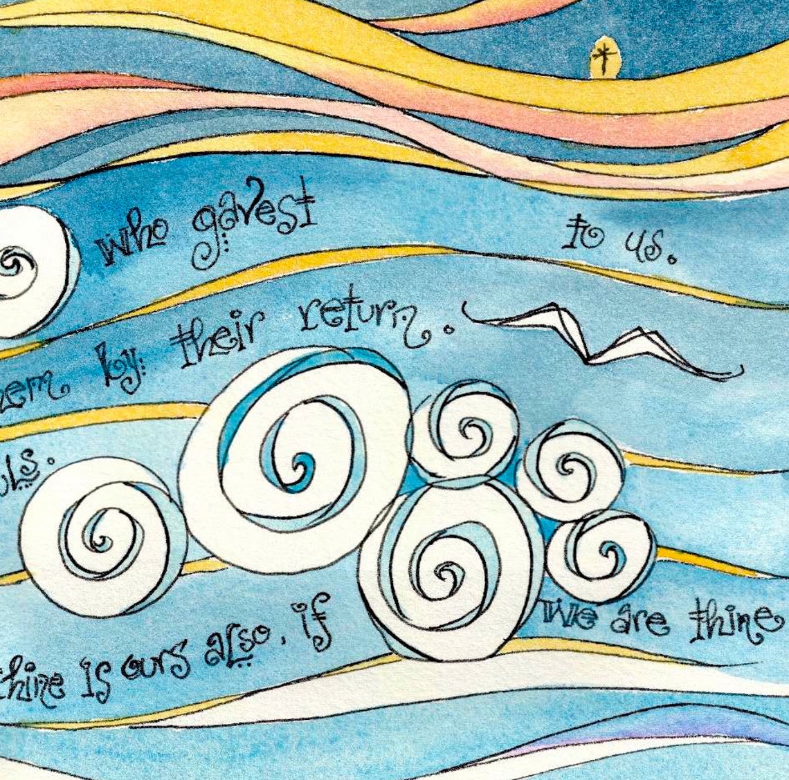 In Memory Of... Art With Bereavement Prayer, Personalized Sympathy Gift ...