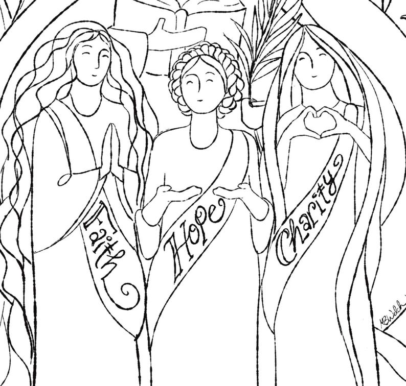 St Sophia COLORING PAGE With Daughters Faith, Hope & Charity ...