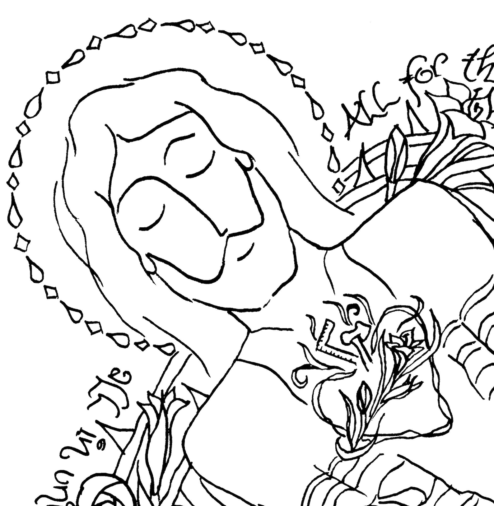 Holy Family Coloring Page for All Ages With Sacred Heart - Etsy