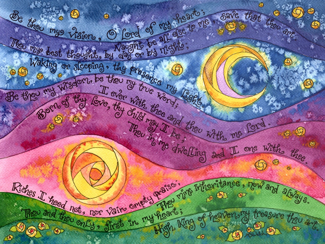 Be Thou My Vision Hymn Art; Personalized Gift for Christian Musician ...