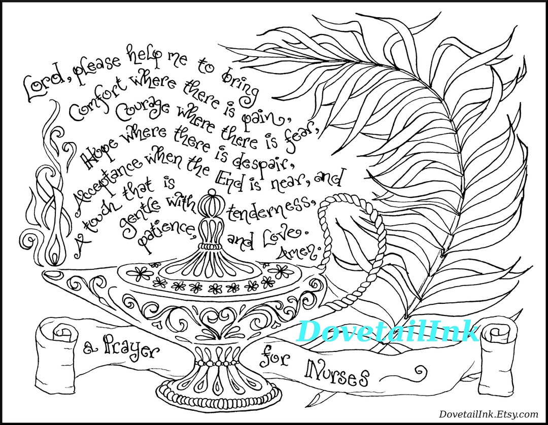Printable Prayer for Nurses - Coloring Page for All Ages! Traditional ...
