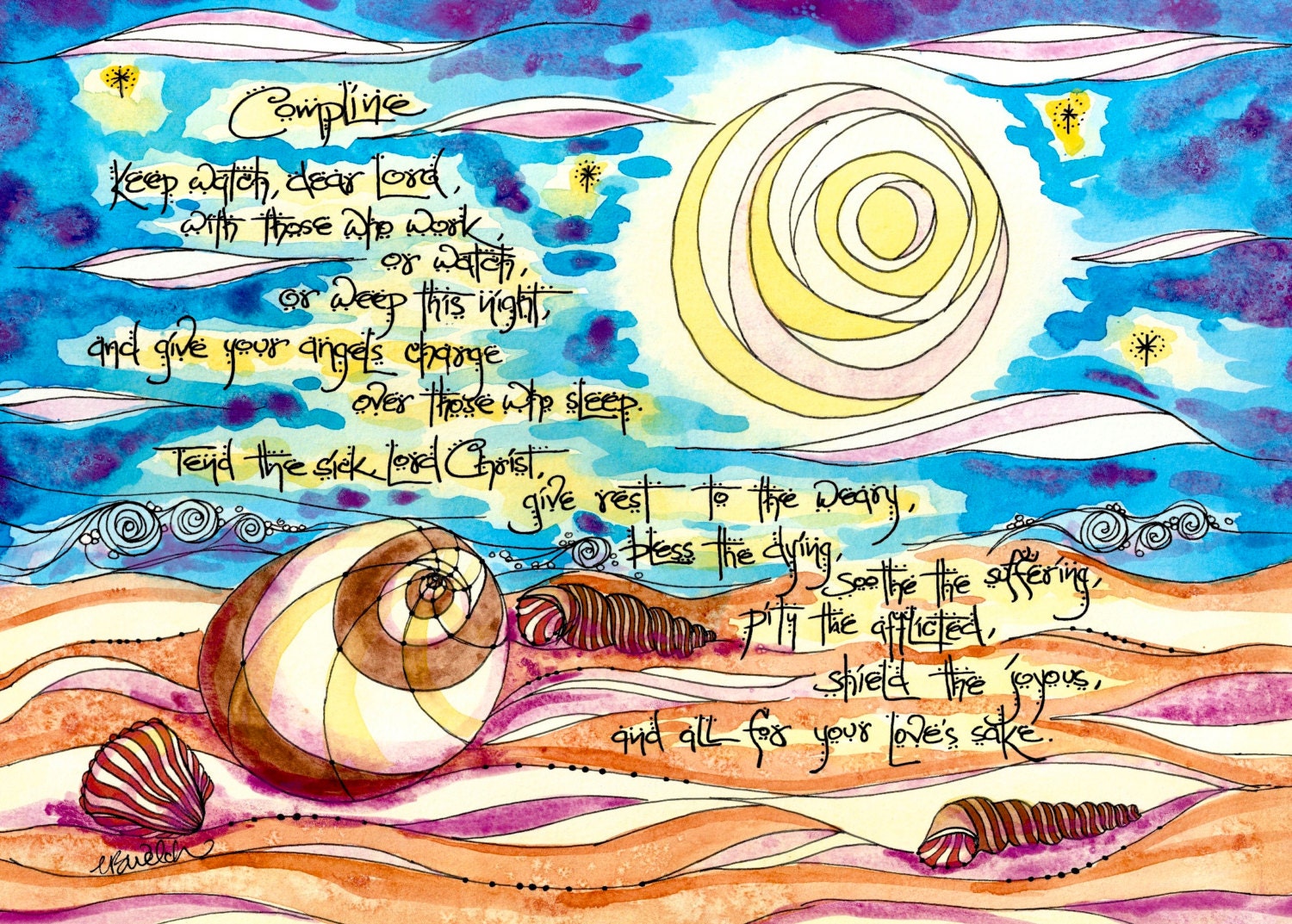 Anglican Compline St Augustine Prayer Art Art Print - Etsy UK
